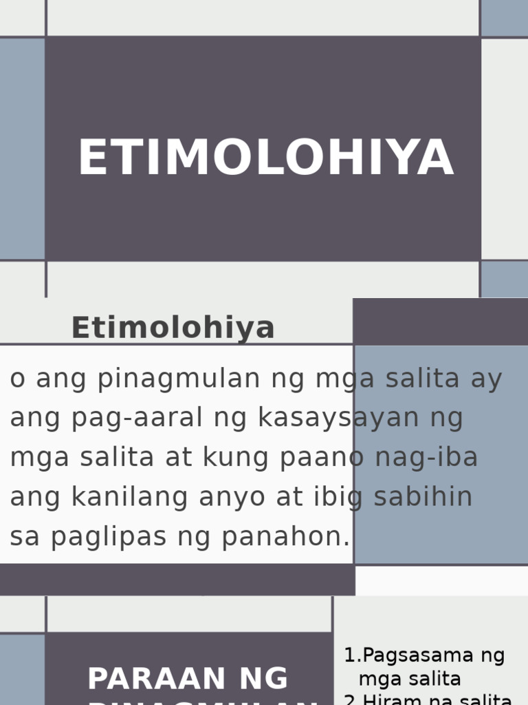 Etimolohiya | PDF