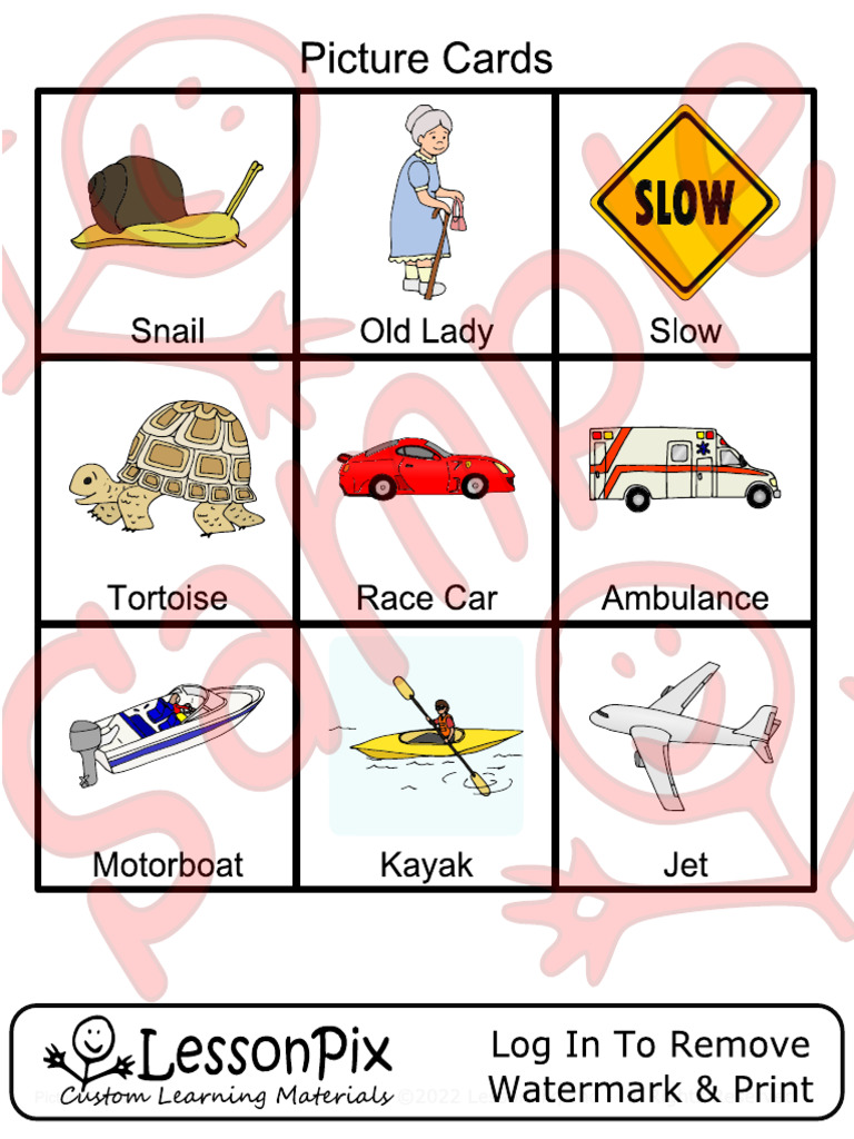 Fast Slow+Picture+Cards-material 21595966 | PDF