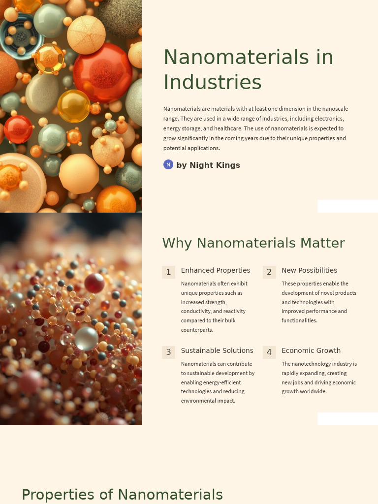 Nanomaterials: Transforming Industries | PDF | Nanomaterials ...
