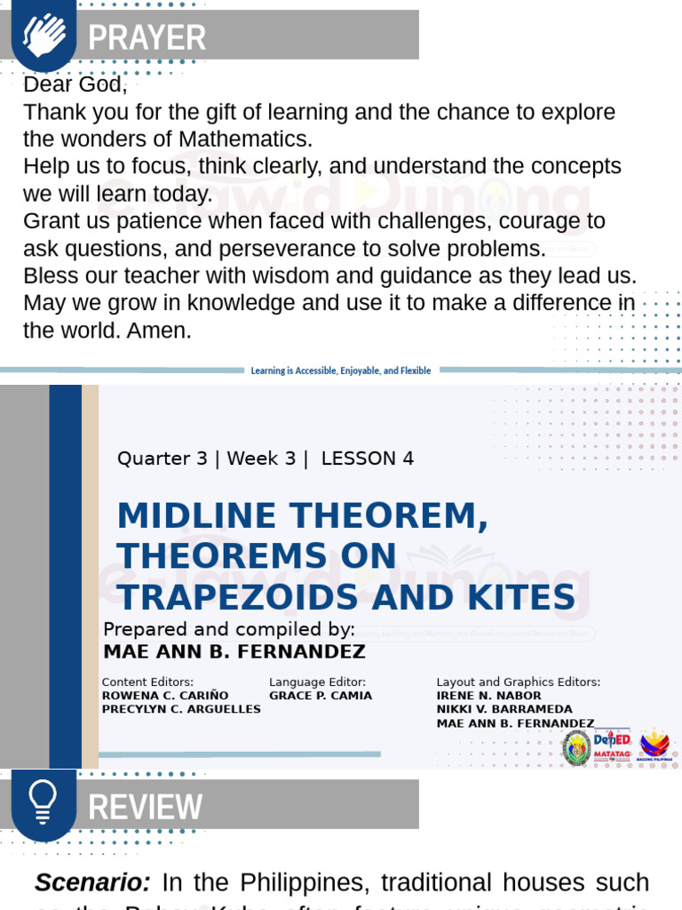 Midline Theorem and Trapezoids Explained | PDF | Triangle | Perpendicular
