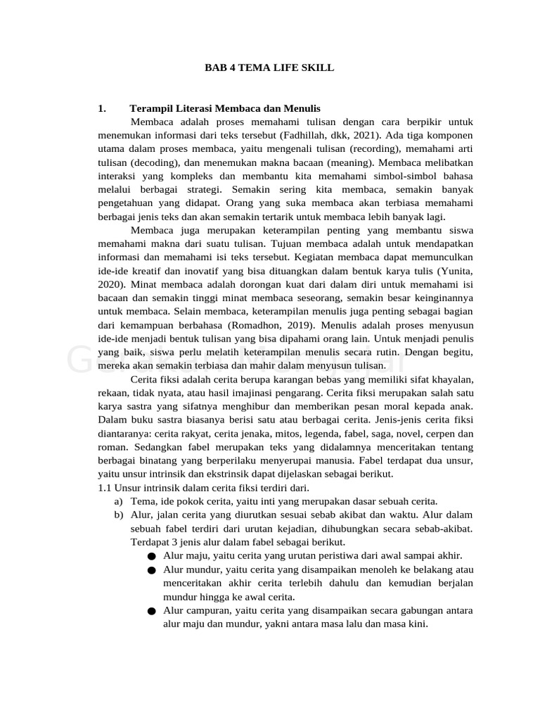 Bab 4 Tema Life Skill | PDF