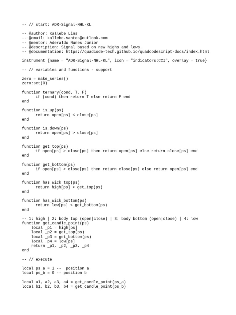 (Script Para Estudo de Nova Alta-baixa)Adr-signal-nhl-kl | PDF