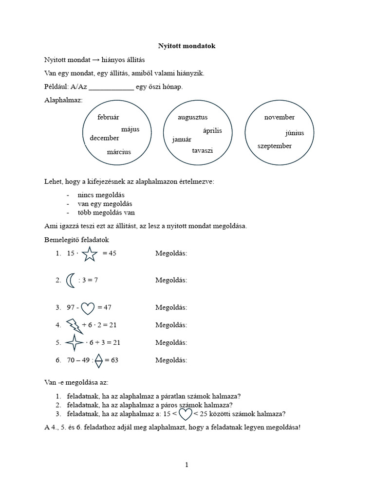 Nyitott Mondatok | PDF