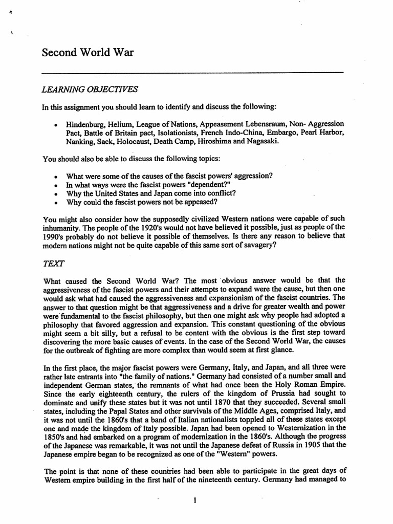 2. Lecture Second World War | PDF