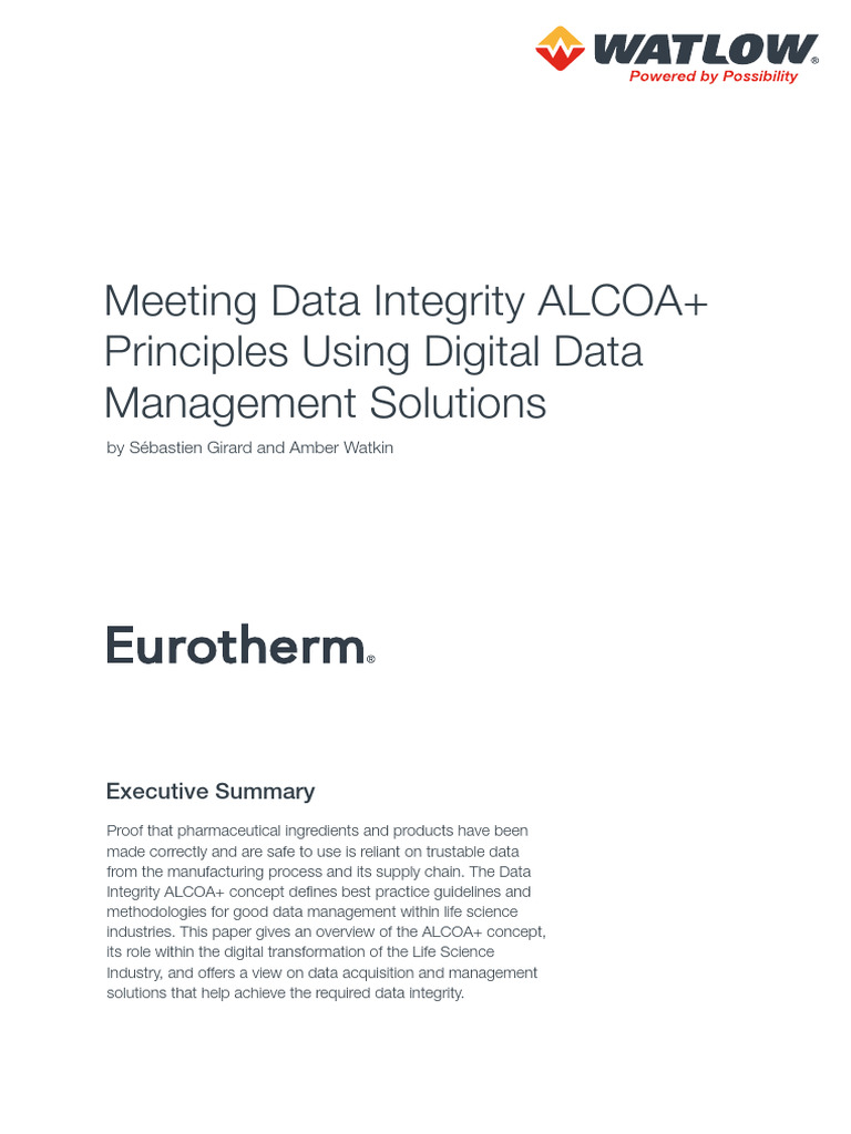 WP - Meeting Data Integrity ALCOA Principles | PDF | Accuracy And ...