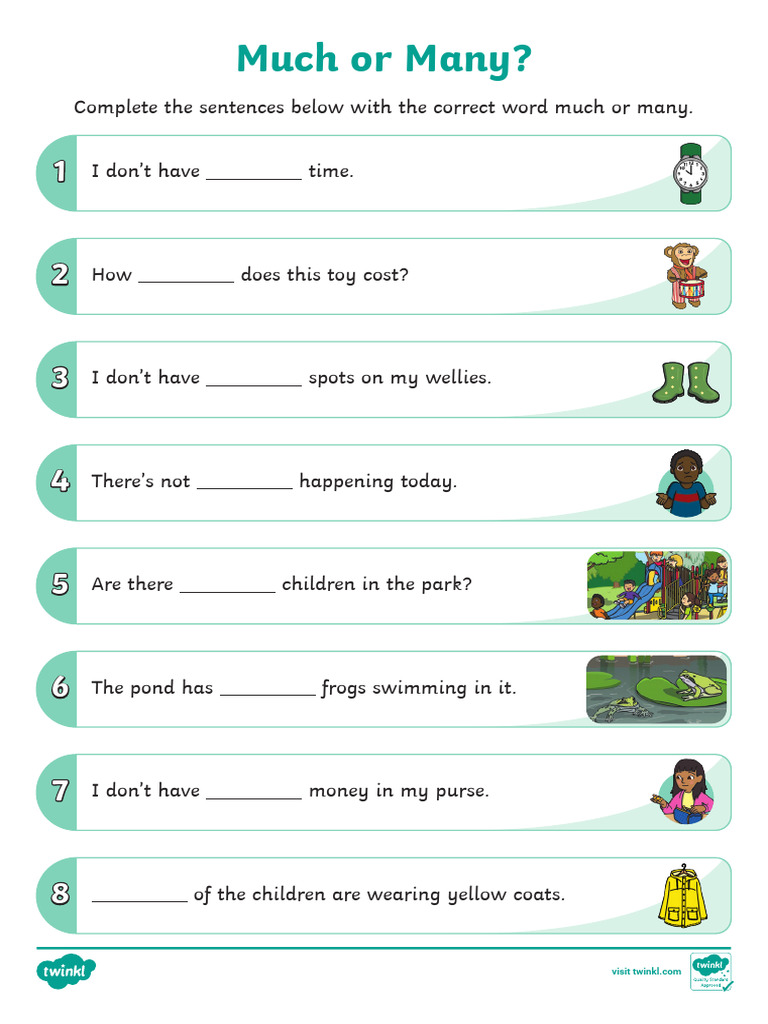 T e 1666963100 Much or Many Activity Sheet - Ver - 1 | PDF