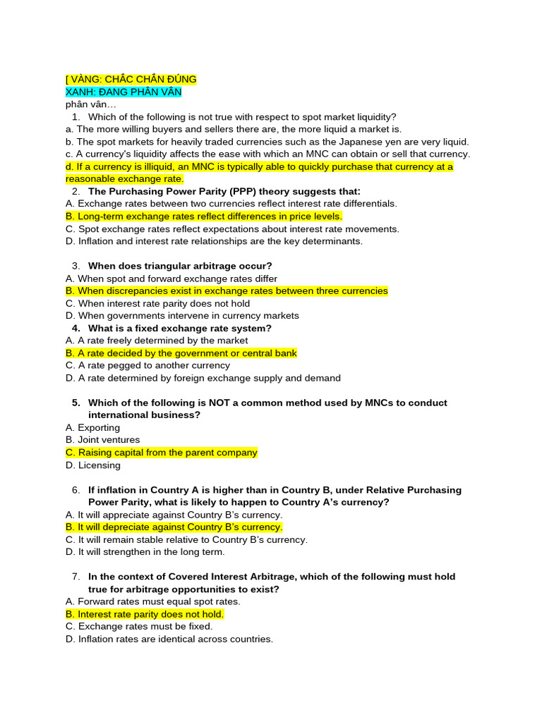 TÀI CHÍNH QUỐC TẾ - CLC | PDF | Exchange Rate | Currency Appreciation And Depreciation