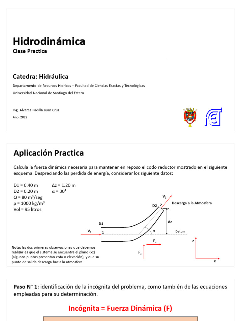 Clase Hidrodinamica JCA2022 | PDF | Mecanica clasica | Ingeniería mecánica