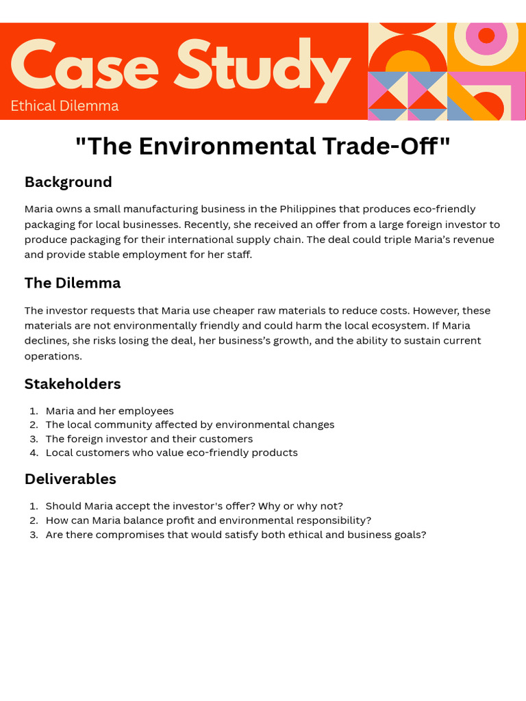 Case Study - The Environmental Trade-Off | PDF