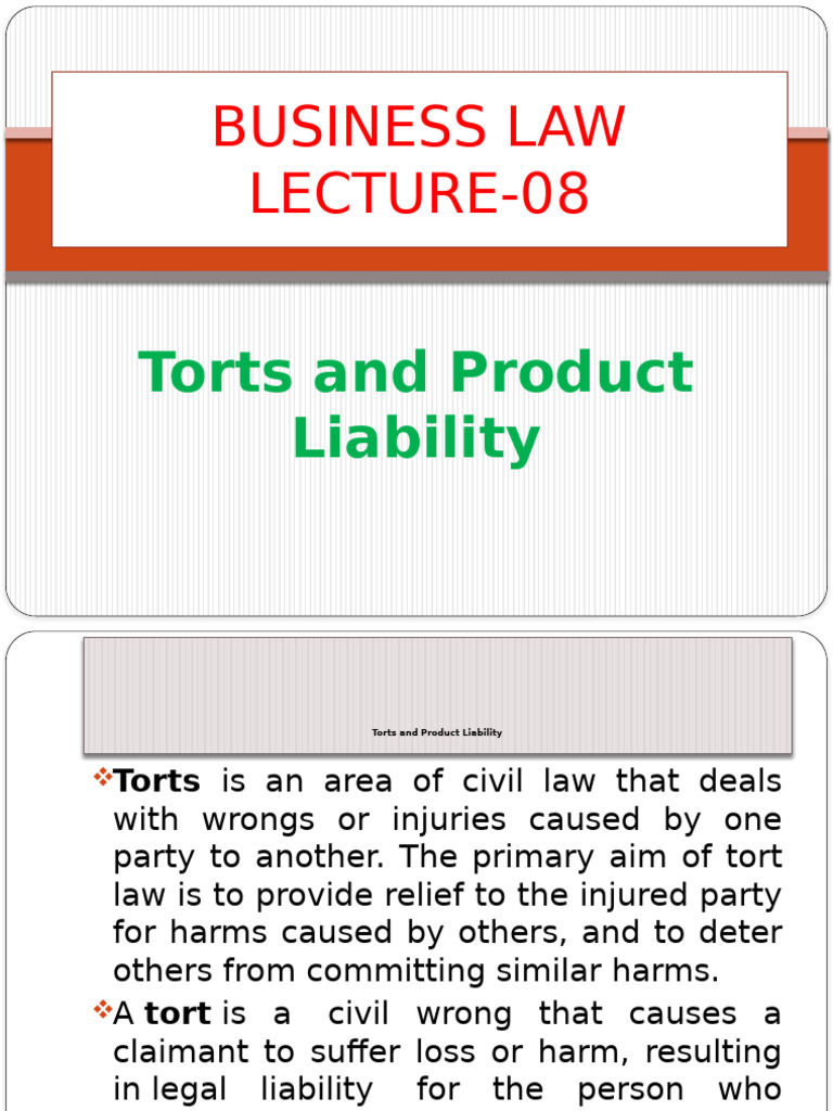 Lecture 08 & 09 | PDF | Tort | Negligence