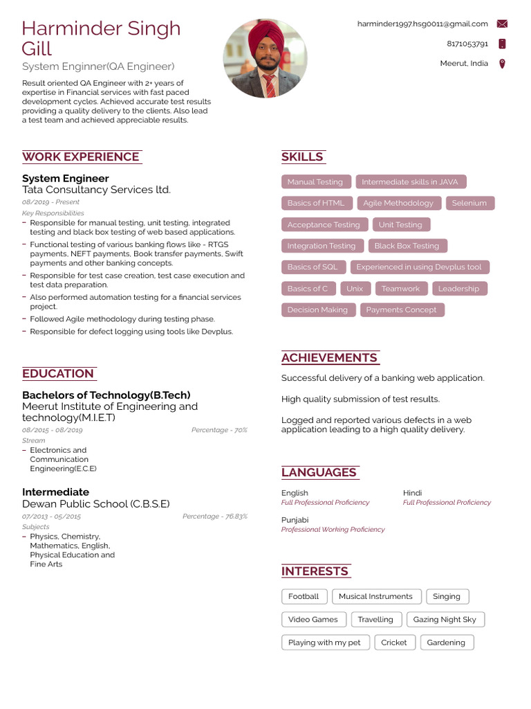 Harminder's Resume | PDF | Software Engineering | Computing