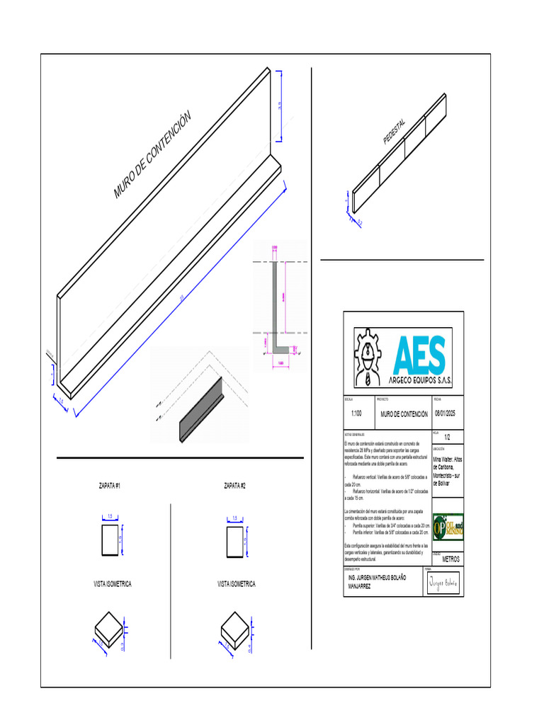 Muro de Contención - Mina Walter | PDF | Ingeniería geotécnica | edificio