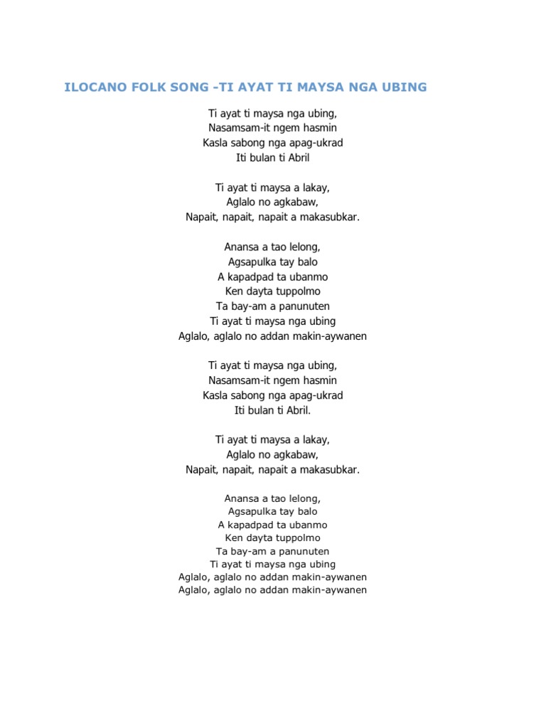 Ilocano Folk Song PDF