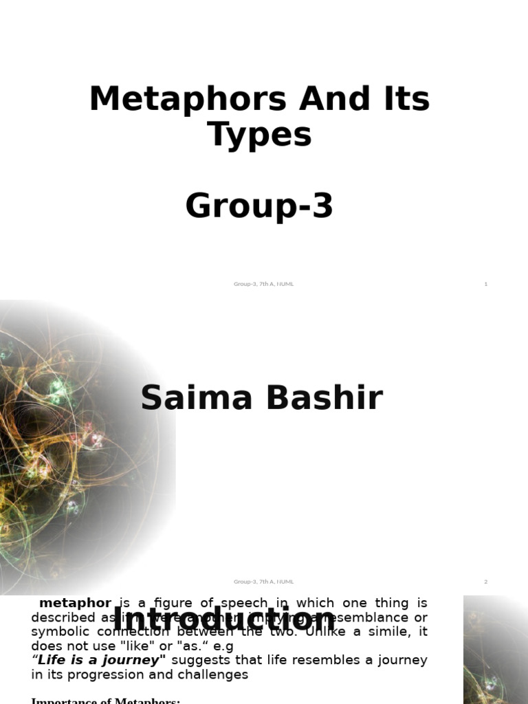 Metaphors and their types | PDF | Metaphor | Poetry