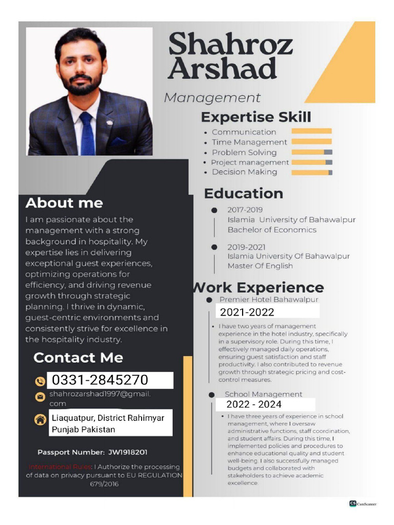 Shahroz Arshad Management | PDF