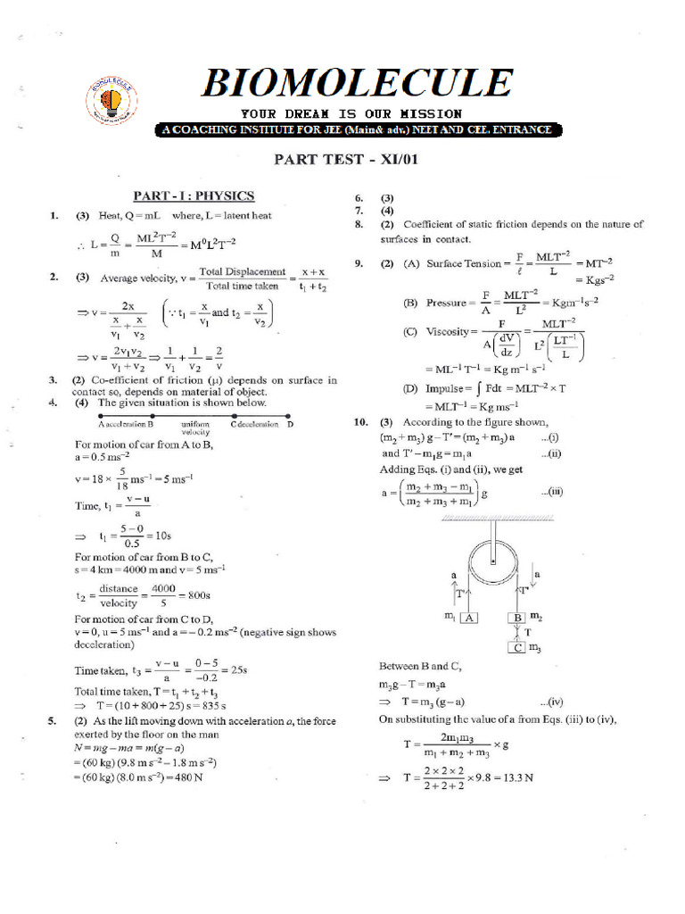 Test Series, NEET (Solution) | PDF