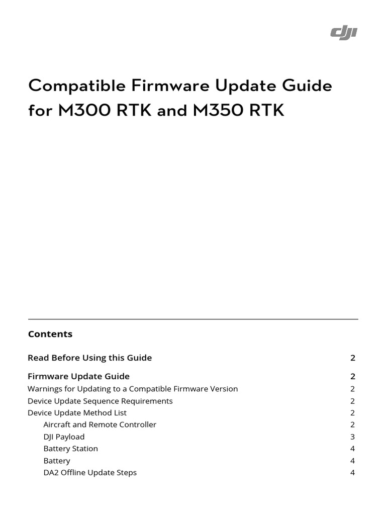 Compatible Firmware Update Guide For M300 RTK and M350 RTK EN | PDF | System Software | Computer ...