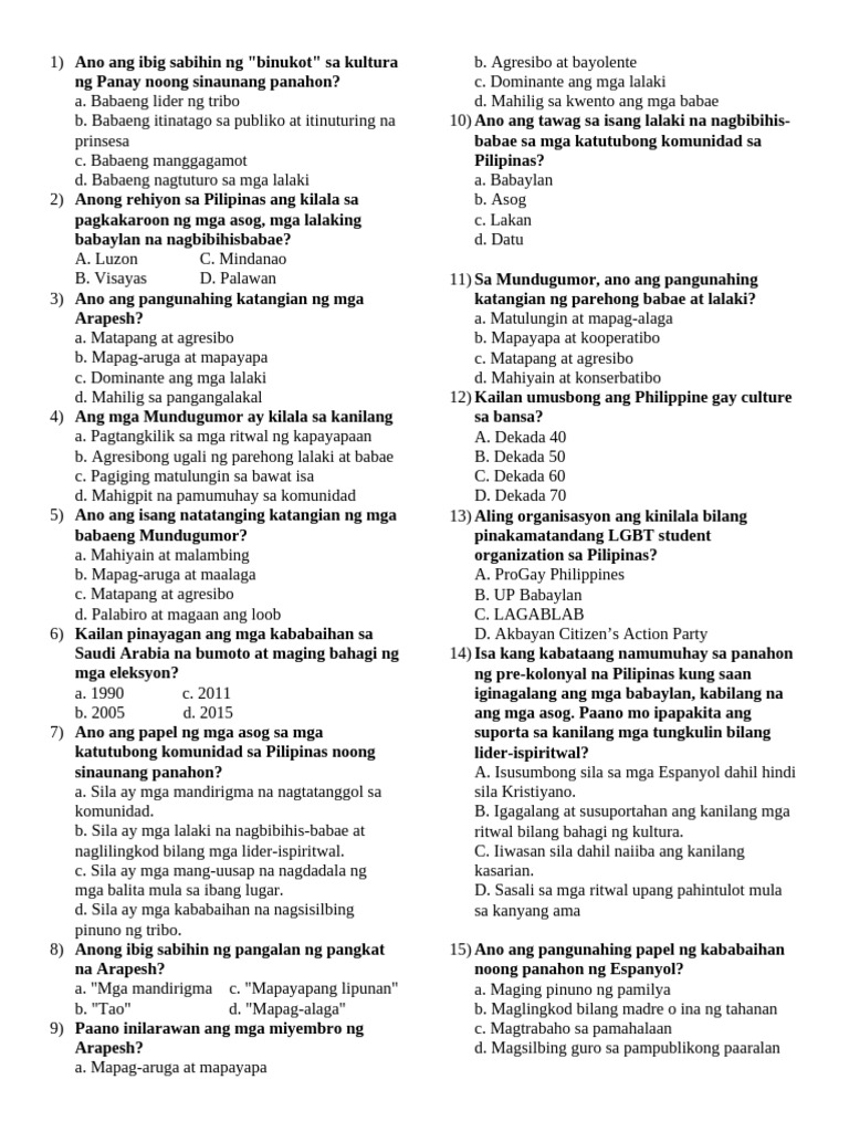 Long Quiz | PDF