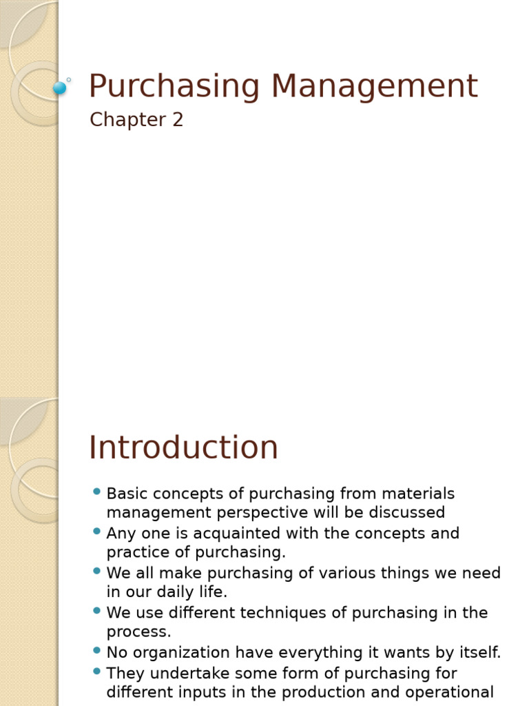 CH 2 Purchasing Management | PDF | Pricing | Procurement