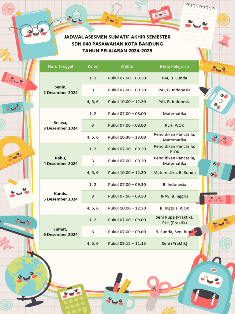 Jadwal Dan Denah ASAS 2024-2025 OK | PDF
