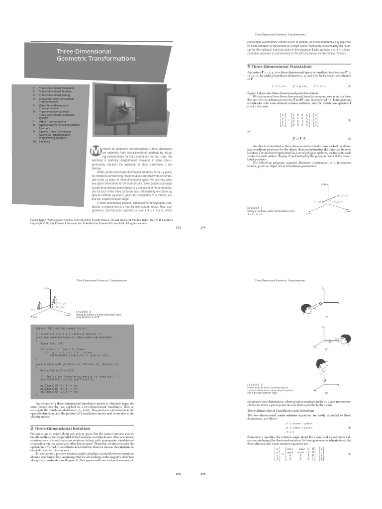 Three Dimensional View | PDF | Cartesian Coordinate System | Matrix ...