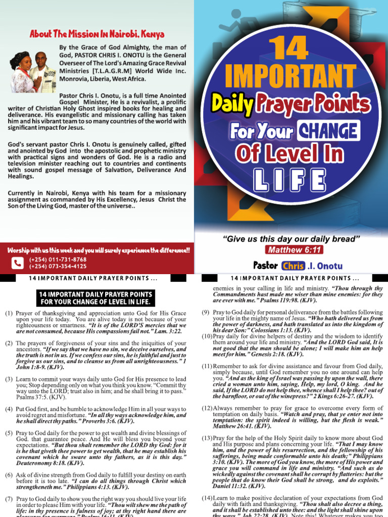 14 Important Daily Prayer Points For Your Change of Level. (Inner ...