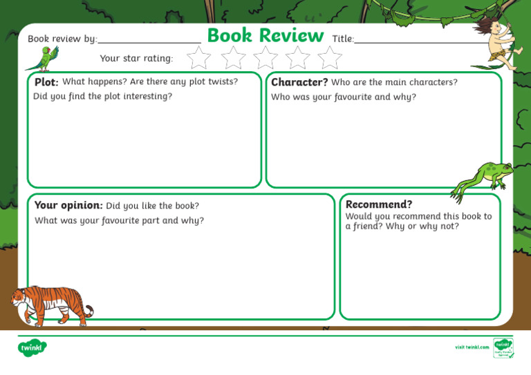 Twinkl Book Review Template | PDF