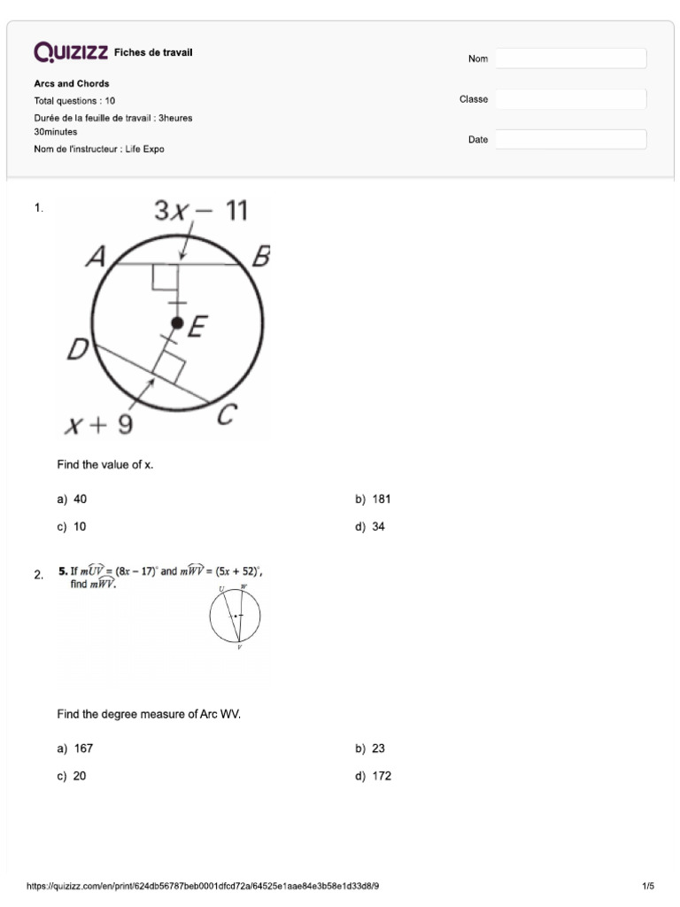 Arcs and Chords | PDF