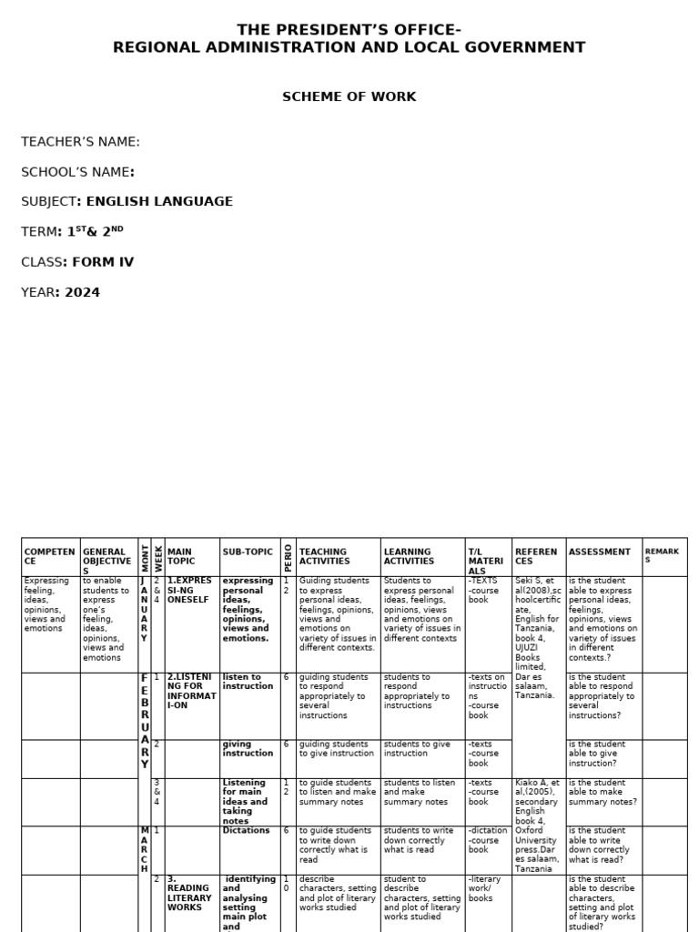 New Scheme Eng Form 4 W | PDF | Cognitive Science | Learning