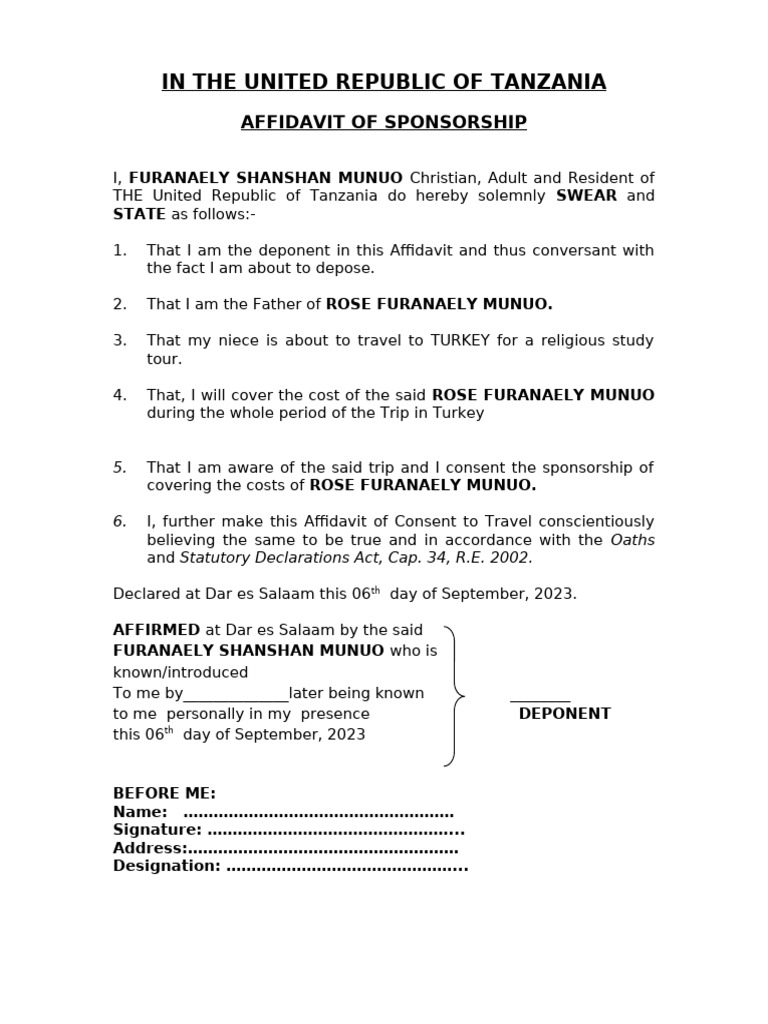 AFFIDAVIT MANAL CONSENT Two THREE | PDF