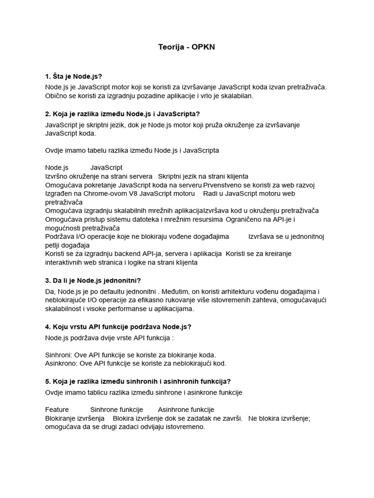 Teorija - OPKN | PDF