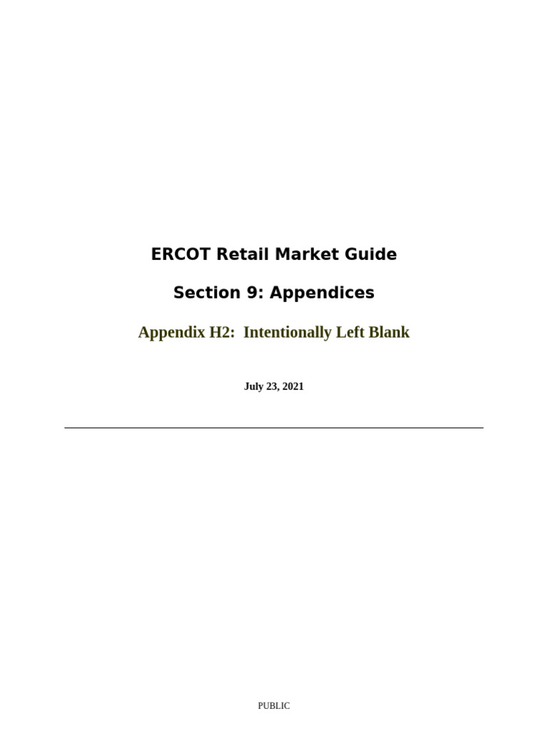 ERCOT Retail Market Guide Section 9: Appendices: Appendix H2 ...