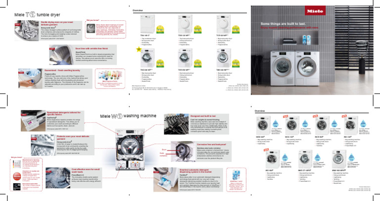 Miele Laundry Appliances Overview | PDF | Clothes Dryer | Washing Machine