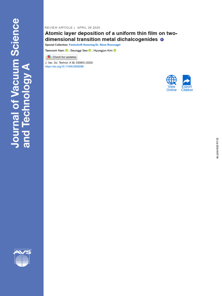 1 - Online - 2D ALD | PDF | Adsorption | Thin Film