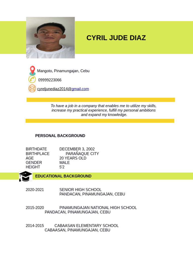 DIAZ, CYRIL JUDE Resume | PDF