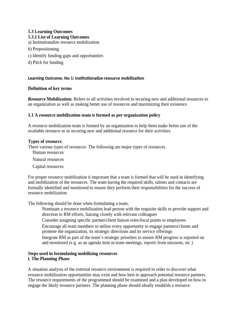 RMF LEARNING OUTCOME 1 | PDF | Policy | Business