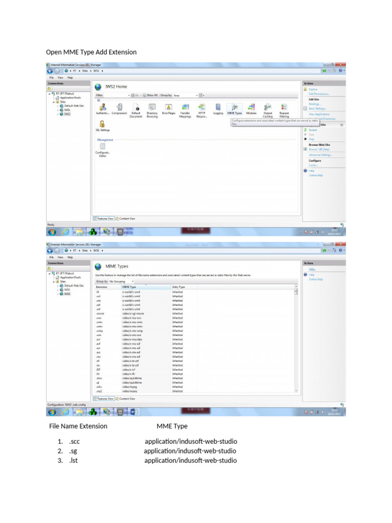 Web Client MME Type Add Extension Setting | PDF