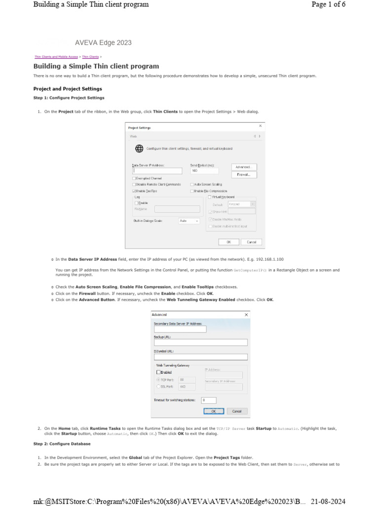 Web Thin Client Setting | PDF | World Wide Web | Internet & Web