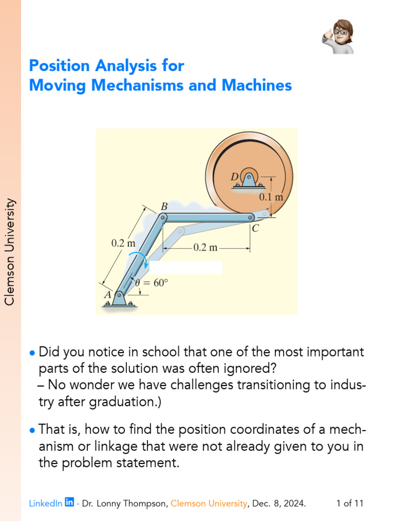 Position Analysis For Moving Mechanisms and Machines | PDF ...