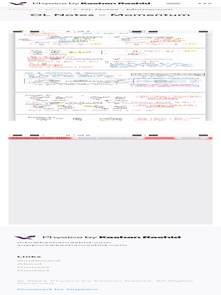 OL Notes - Momentum - Physics by Kashan Rashid | PDF | Momentum ...