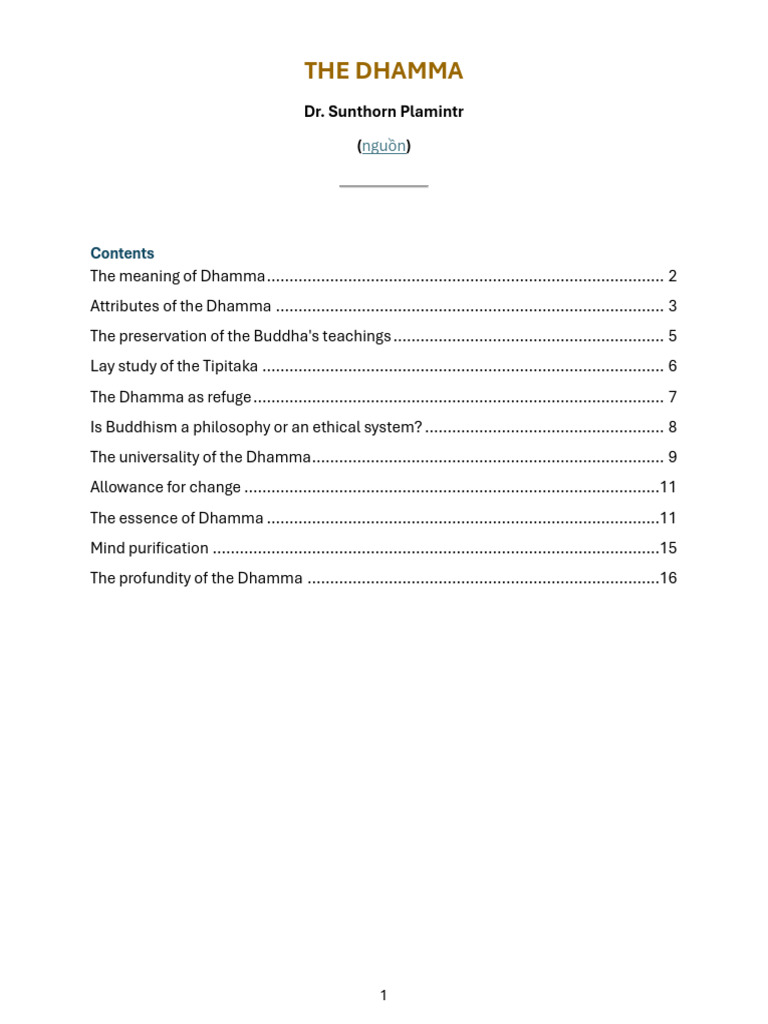Understanding Dhamma by Dr. Sunthorn | PDF | Noble Eightfold Path | Dharma
