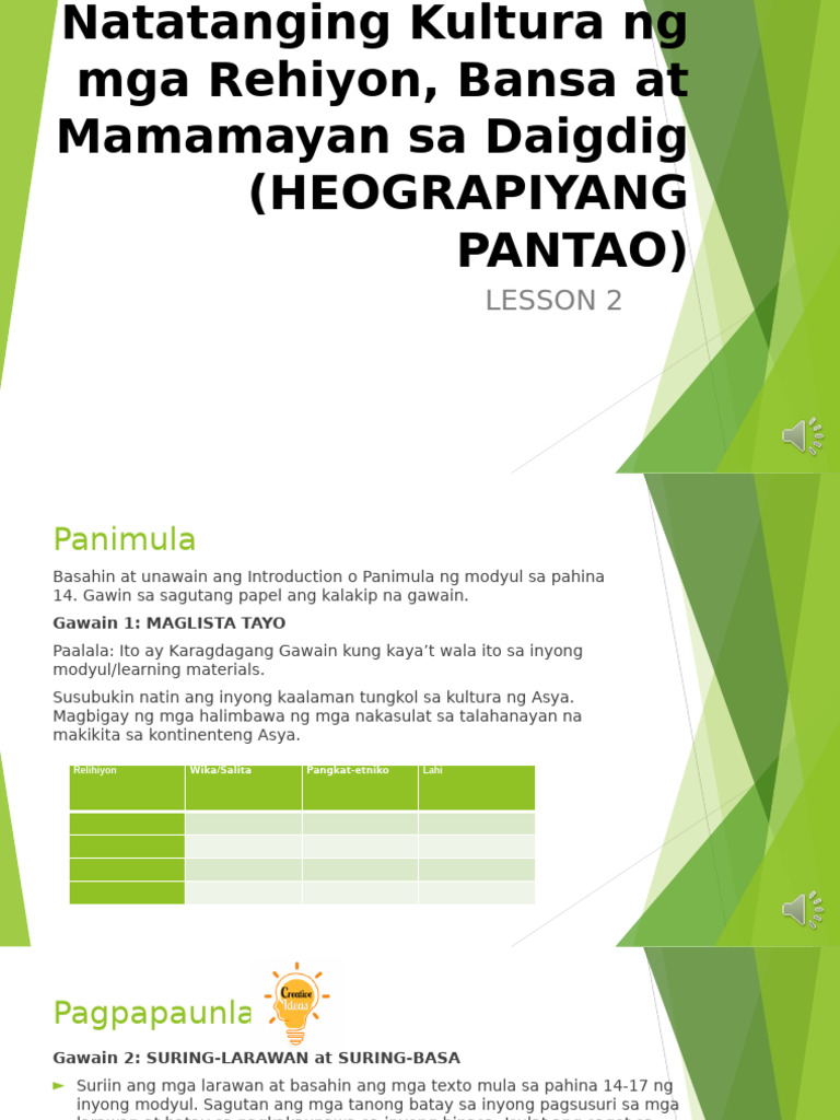 Q1W1-2 Heograpiyang Pantao | PDF
