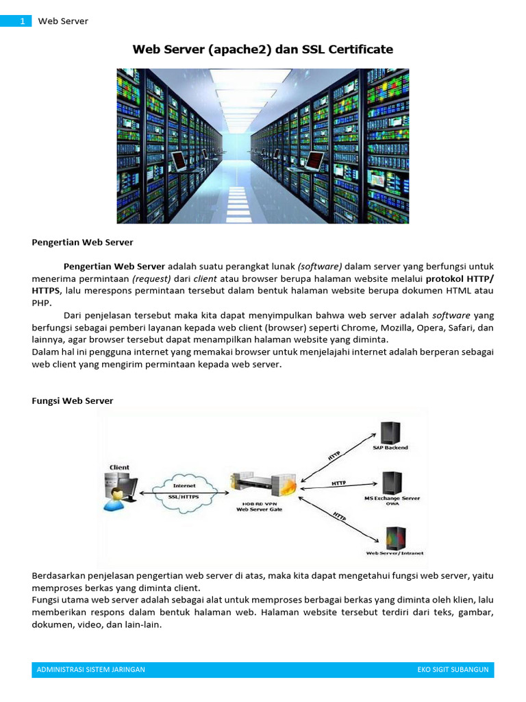 6. Web Server (Apachee2) dan Konfigurasi SSL Certificate Debian 10 | PDF