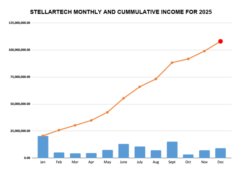 Stellartech Monthly and Cummulative Income For 2025 | PDF