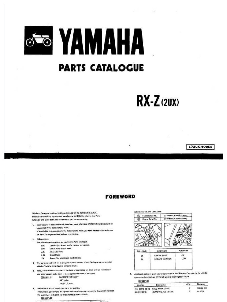 PDF Yamaha RX Z 6 Speed Compress | PDF