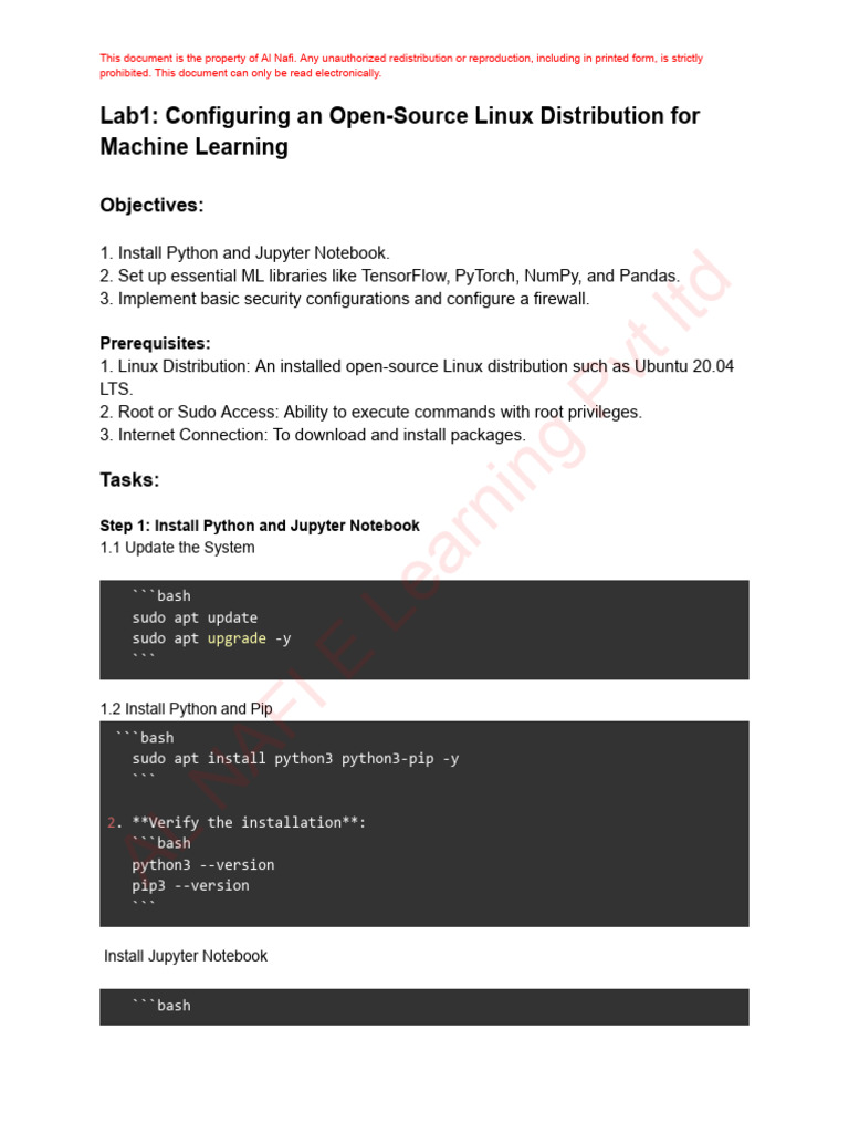 Configure Linux for Machine Learning Setup | PDF | Secure Shell | Sudo