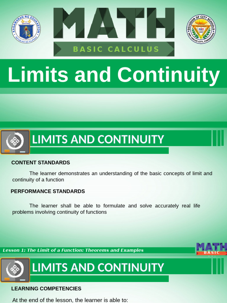 Lesson 2 Continuity Of A Function Pdf Continuous Function Function Mathematics