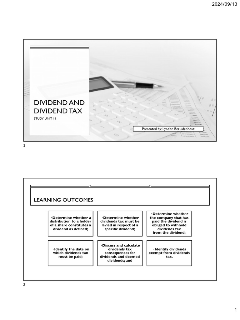 Dividend Declaration Tax Guidelines | PDF | Dividend | Taxes