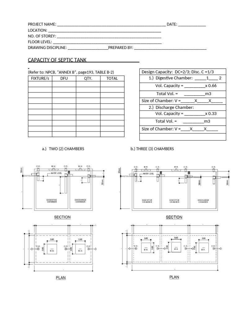 Septic Tank Design Capacity Calculator | PDF
