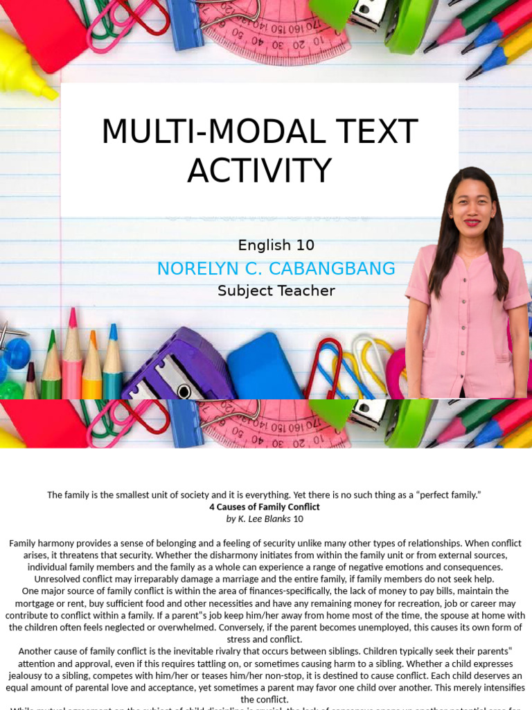 English 10 q2 Multi Modal Text Activity | PDF | Family | Parent